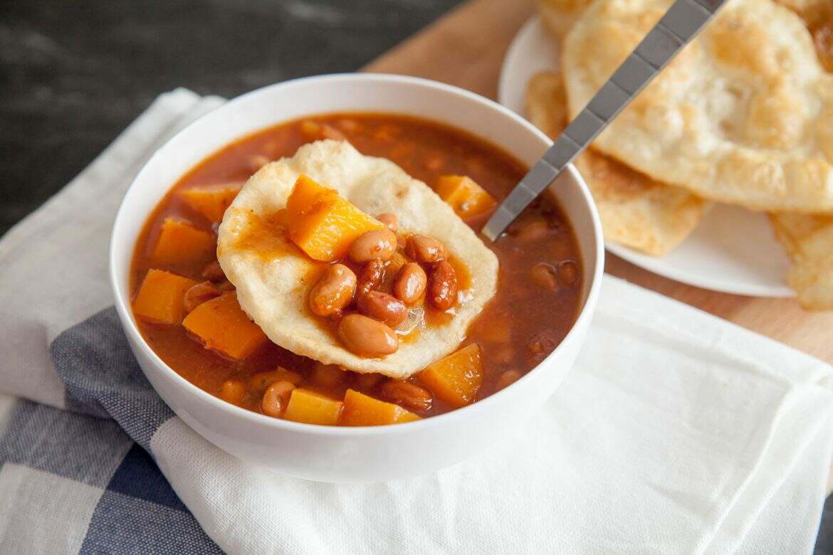 Stewed Puerto Rican Beans and Domplines (Fry Bread) | Call Me Betty