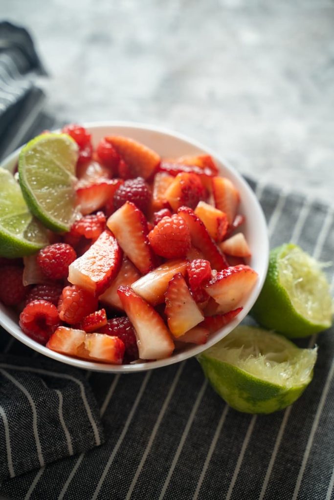 Strawberry Raspberry Fruit Salad with Passion Fruit Dressing | Call Me ...